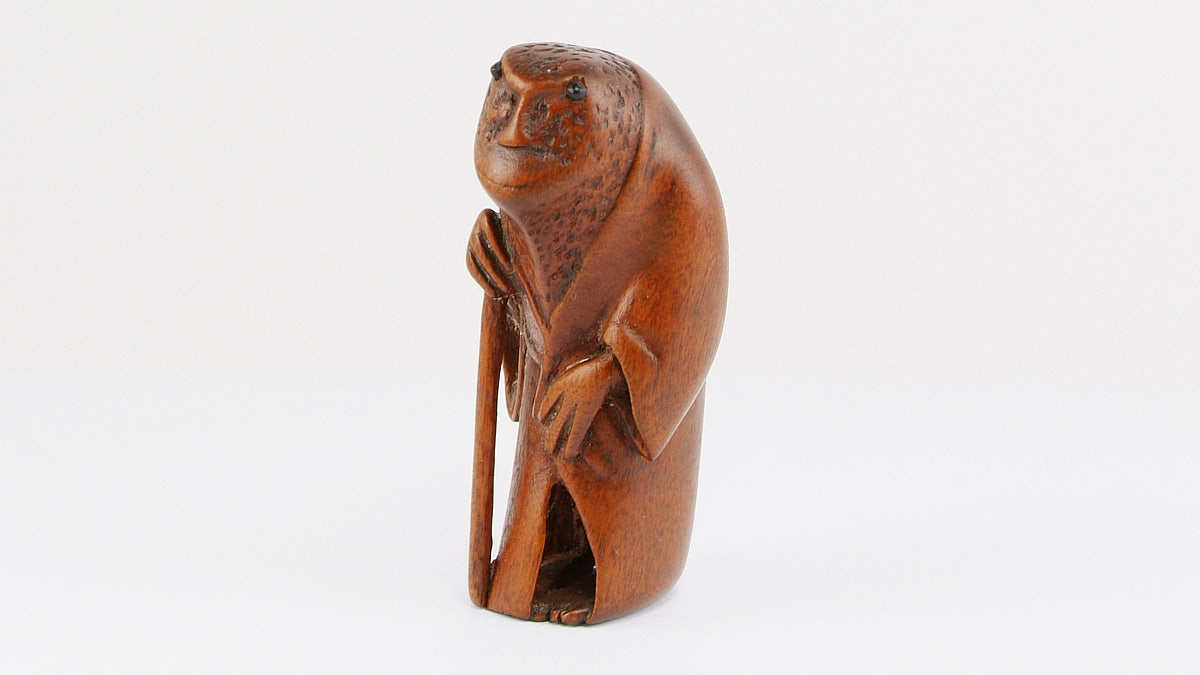 Toad Netsuke, genuine Japanese antique netsuke, Meiji period